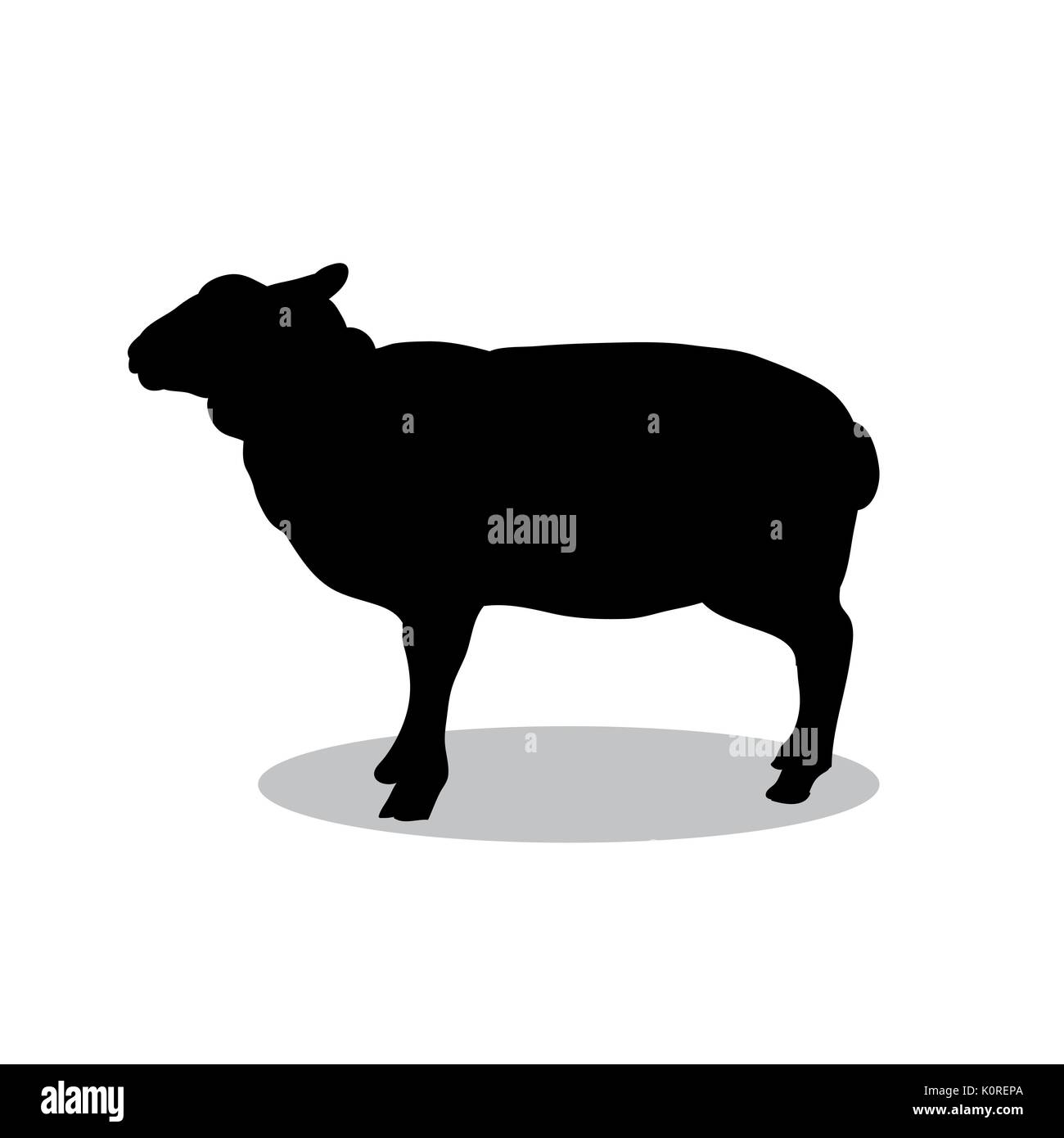 Sheep farm mammal black silhouette animal. Vector Illustrator Stock ...