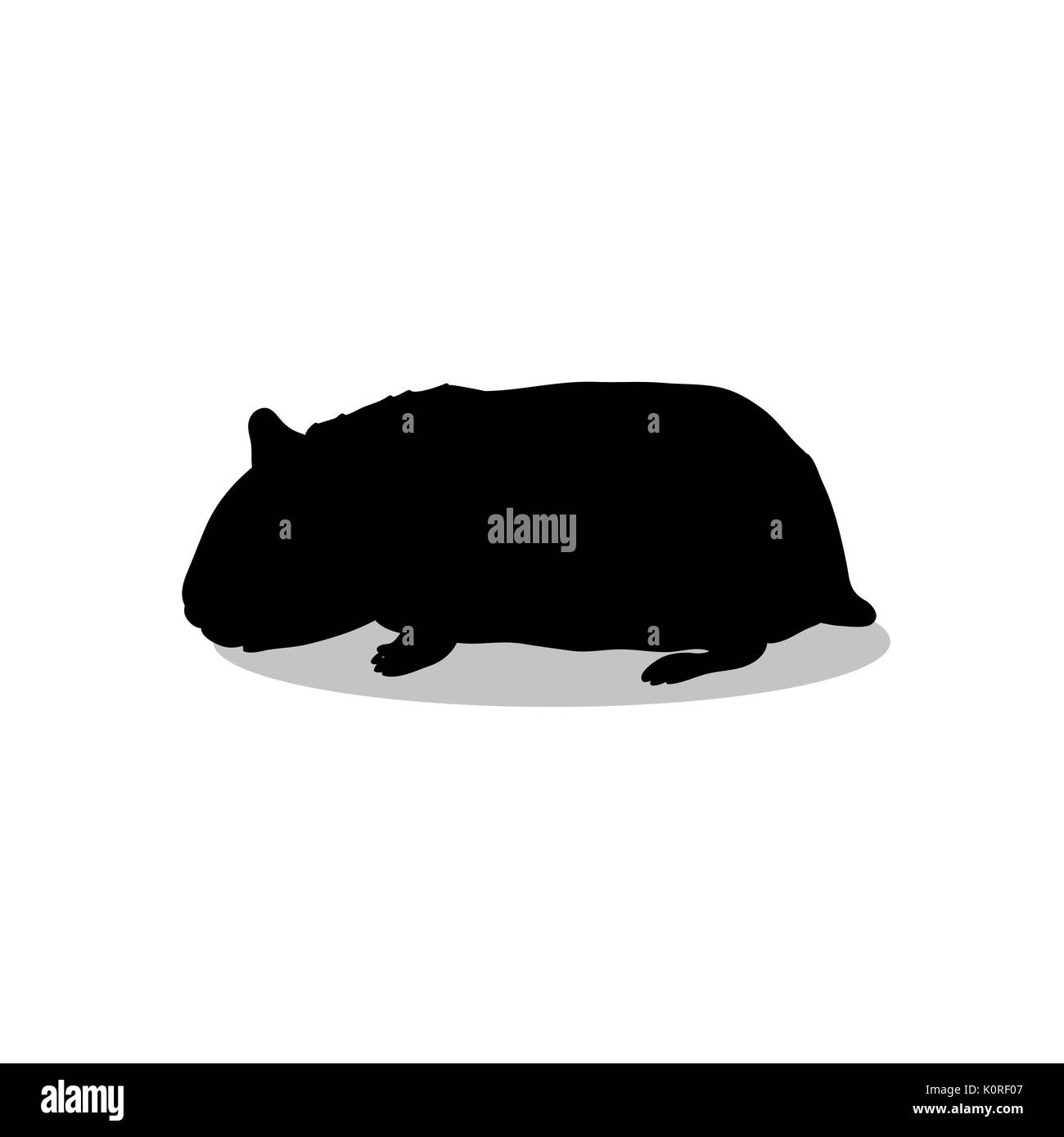 Hamster rodent black silhouette animal. Vector Illustrator Stock Vector ...