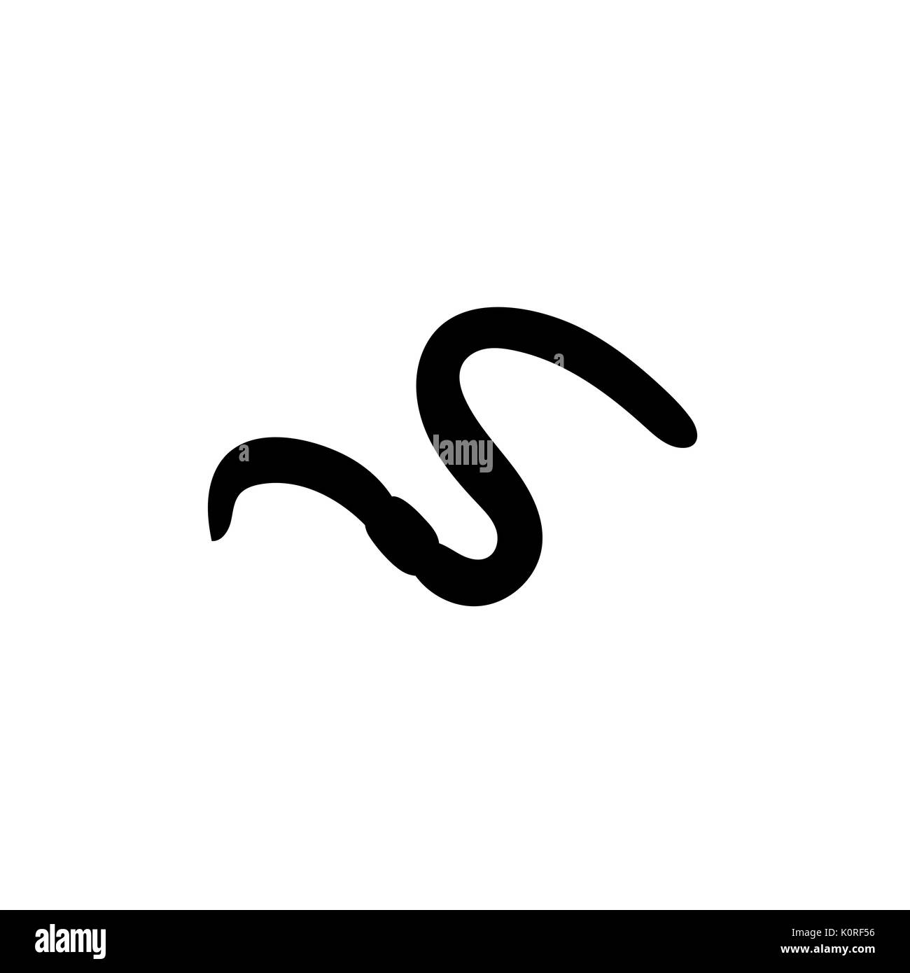 Worm earthworm black silhouette animal. Vector Illustrator Stock Vector ...