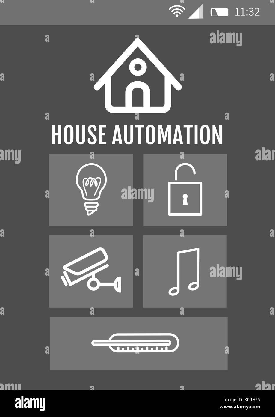 Digital composite of Smart house application interface Stock Photo - Alamy