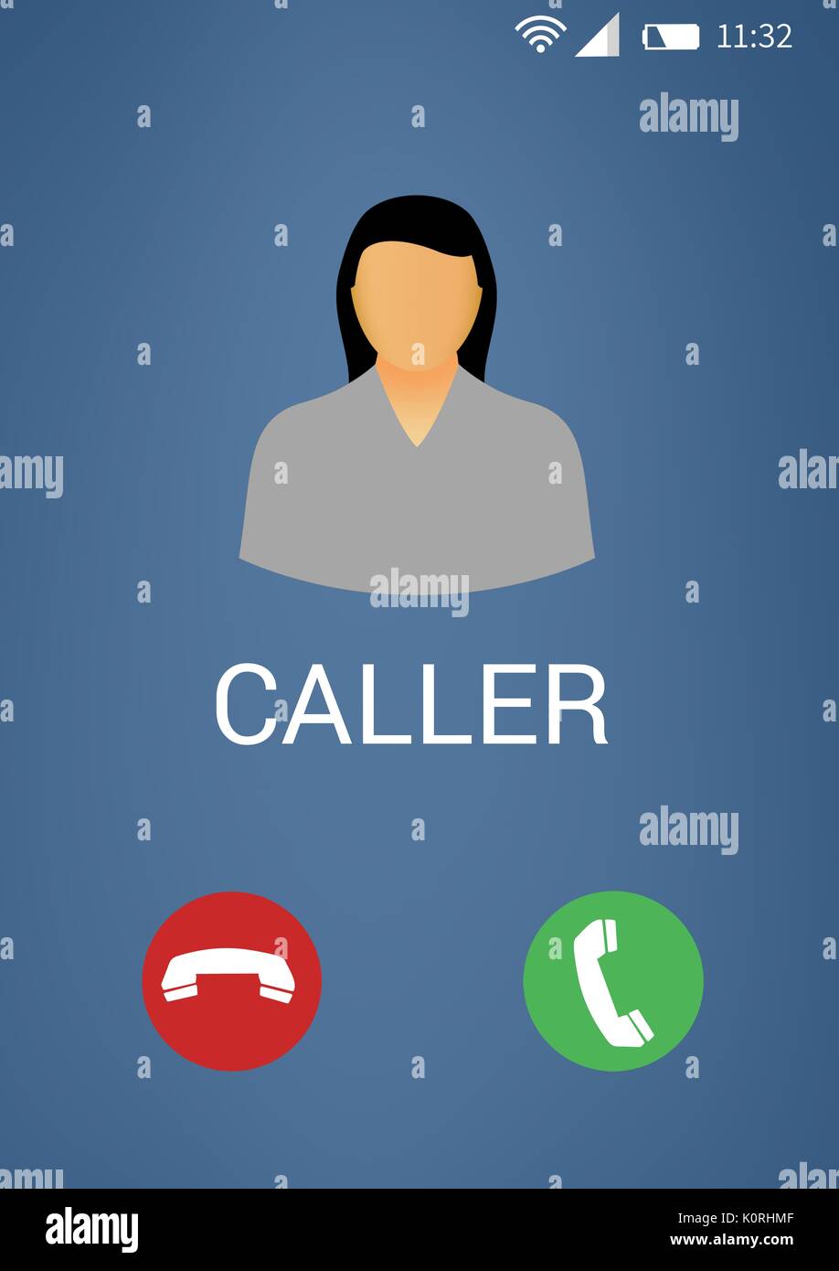 Digital composite of Incoming phone call interface Stock Photo - Alamy