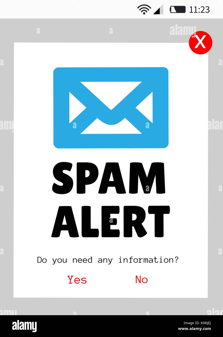 Digital composite of Spam email alarm interface Stock Photo - Alamy