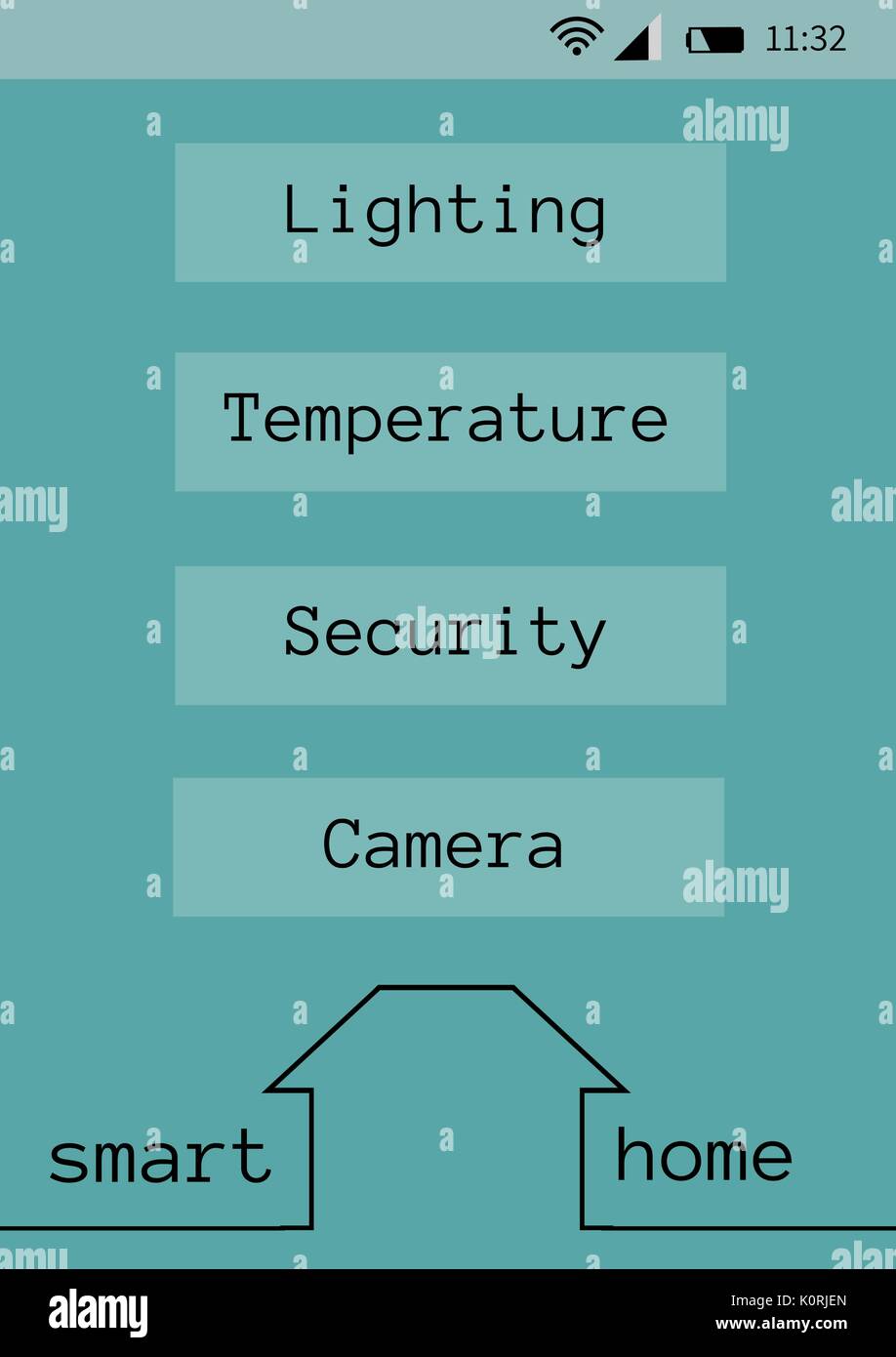 Digital composite of Smart house application interface Stock Photo - Alamy