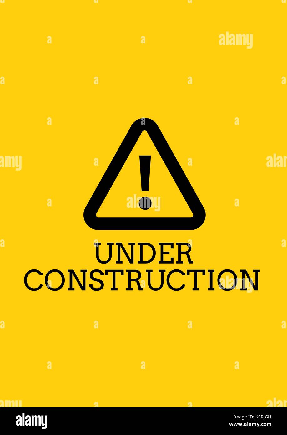 Digital composite of Under construction text with a warning sign ...