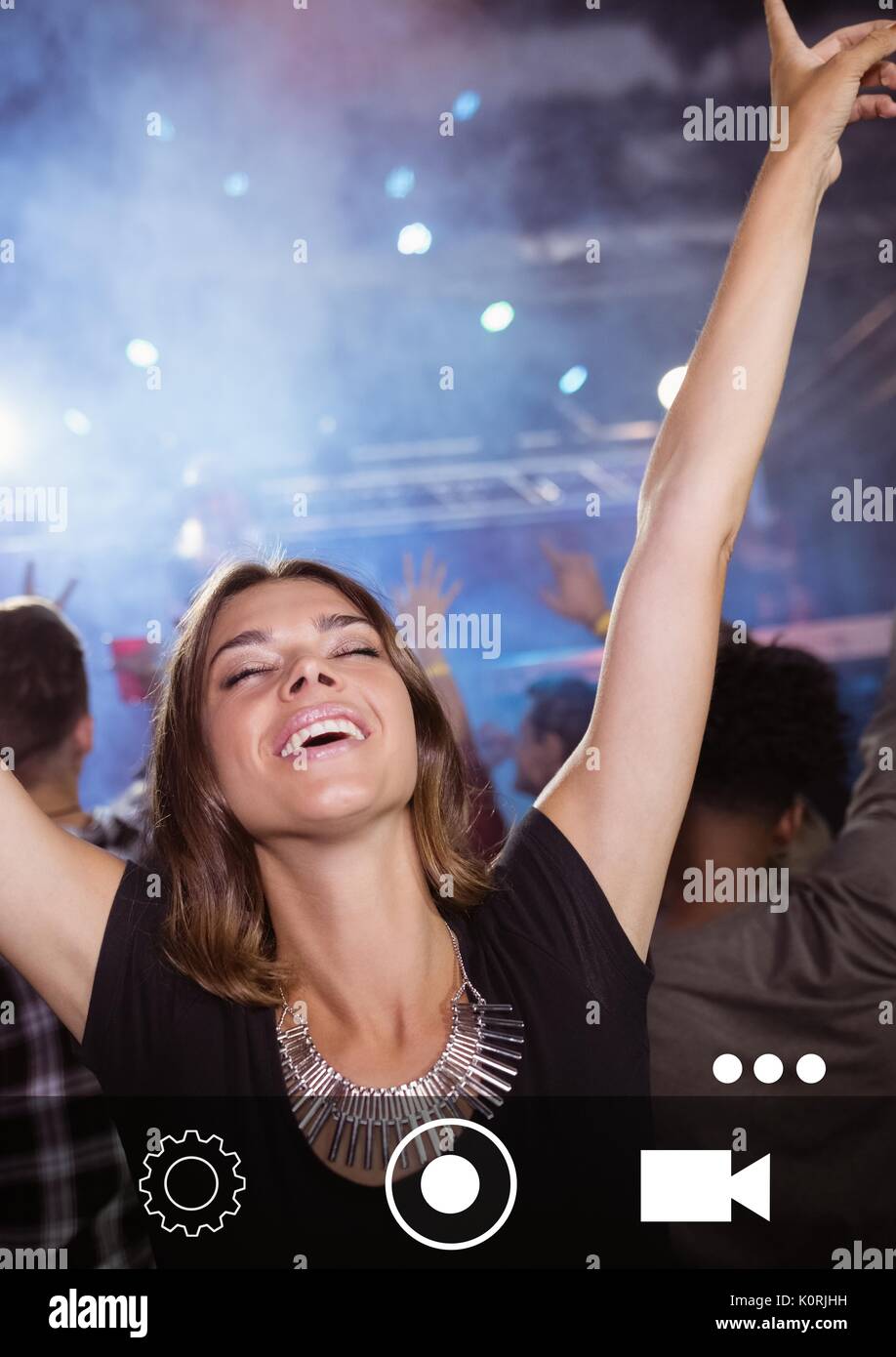 Crowd woman eyes to camera hi-res stock photography and images - Alamy