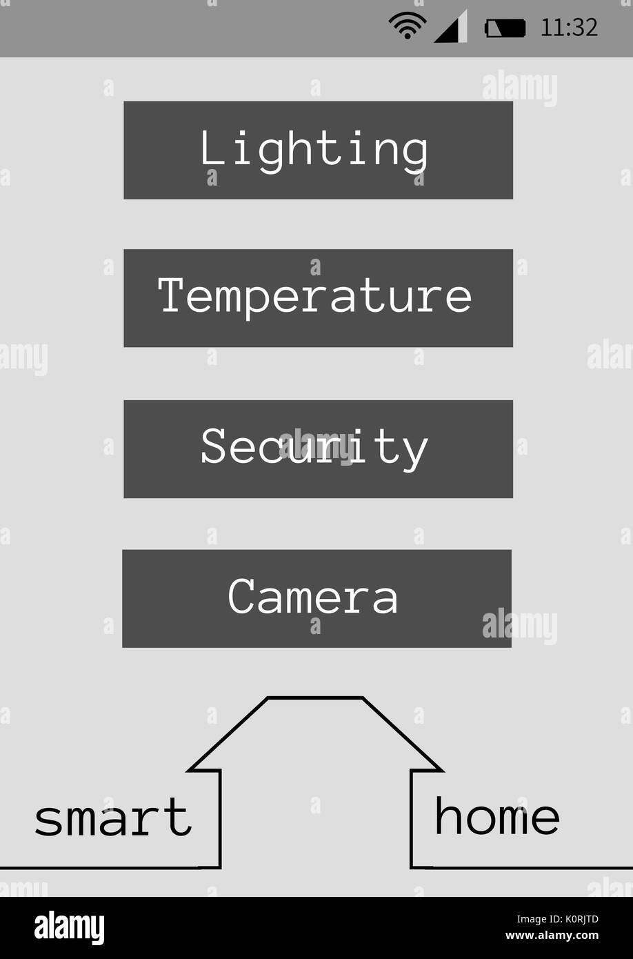 Digital composite of Smart house application interface Stock Photo - Alamy