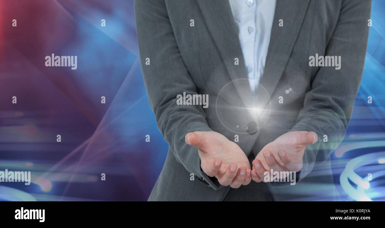 Digital composite of Hands open and interacting with transition effect ...