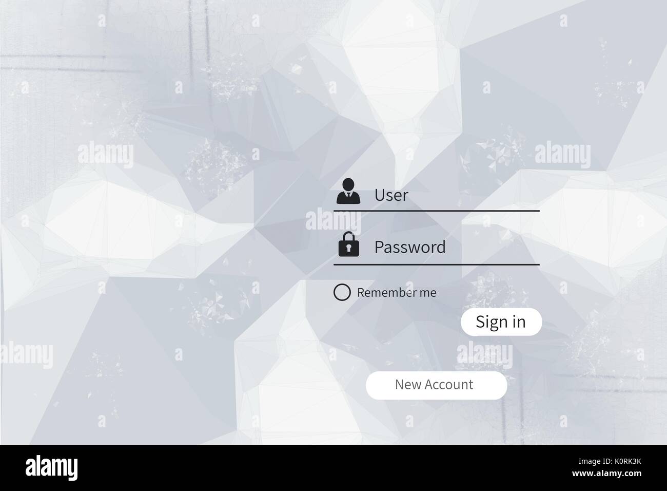 Digital composite of Login user and password screen interface Stock ...