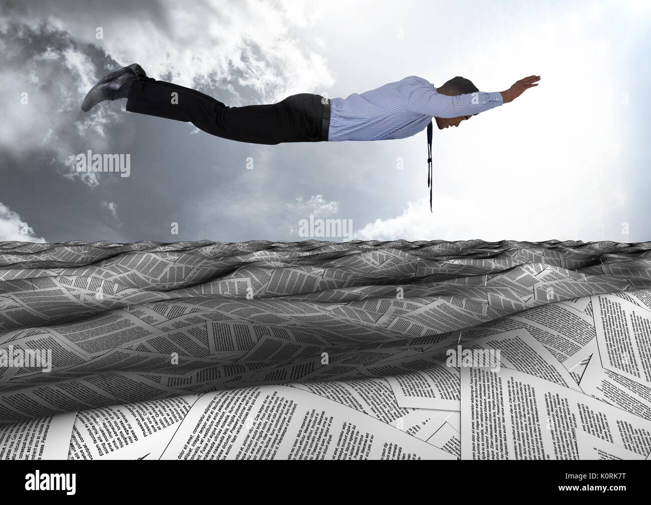 Flying documents black background hi-res stock photography and images ...
