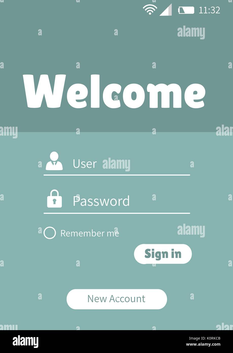 Digital composite of Login user and password screen interface Stock ...