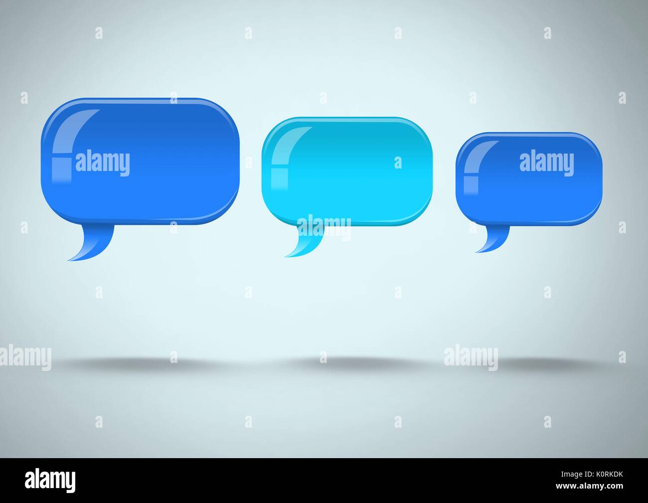 Digital composite of Group of Shiny chat bubbles floating in room Stock ...