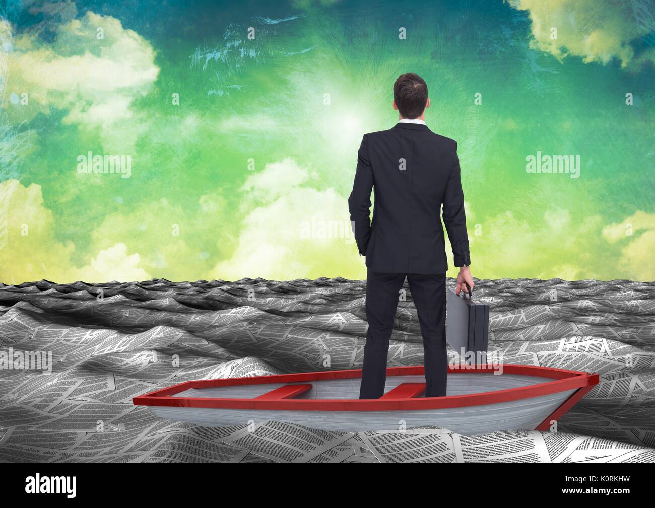 Businessman working computer on boat hi-res stock photography and ...