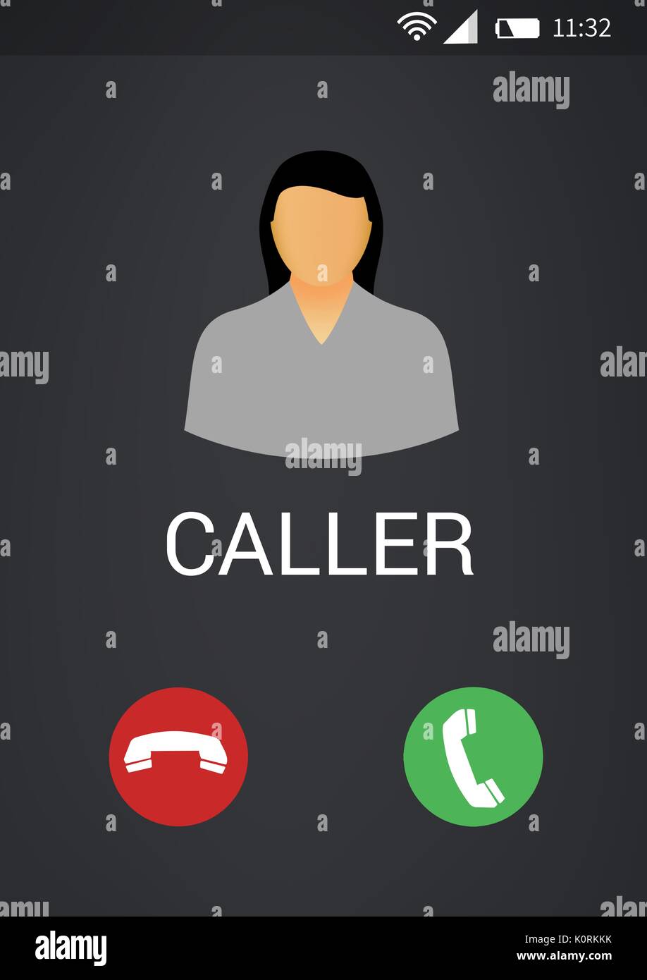 Digital composite of Incoming phone call interface Stock Photo - Alamy