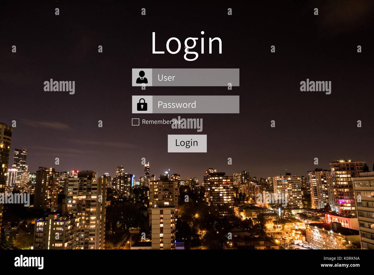 Digital composite of Login user and password screen interface Stock ...