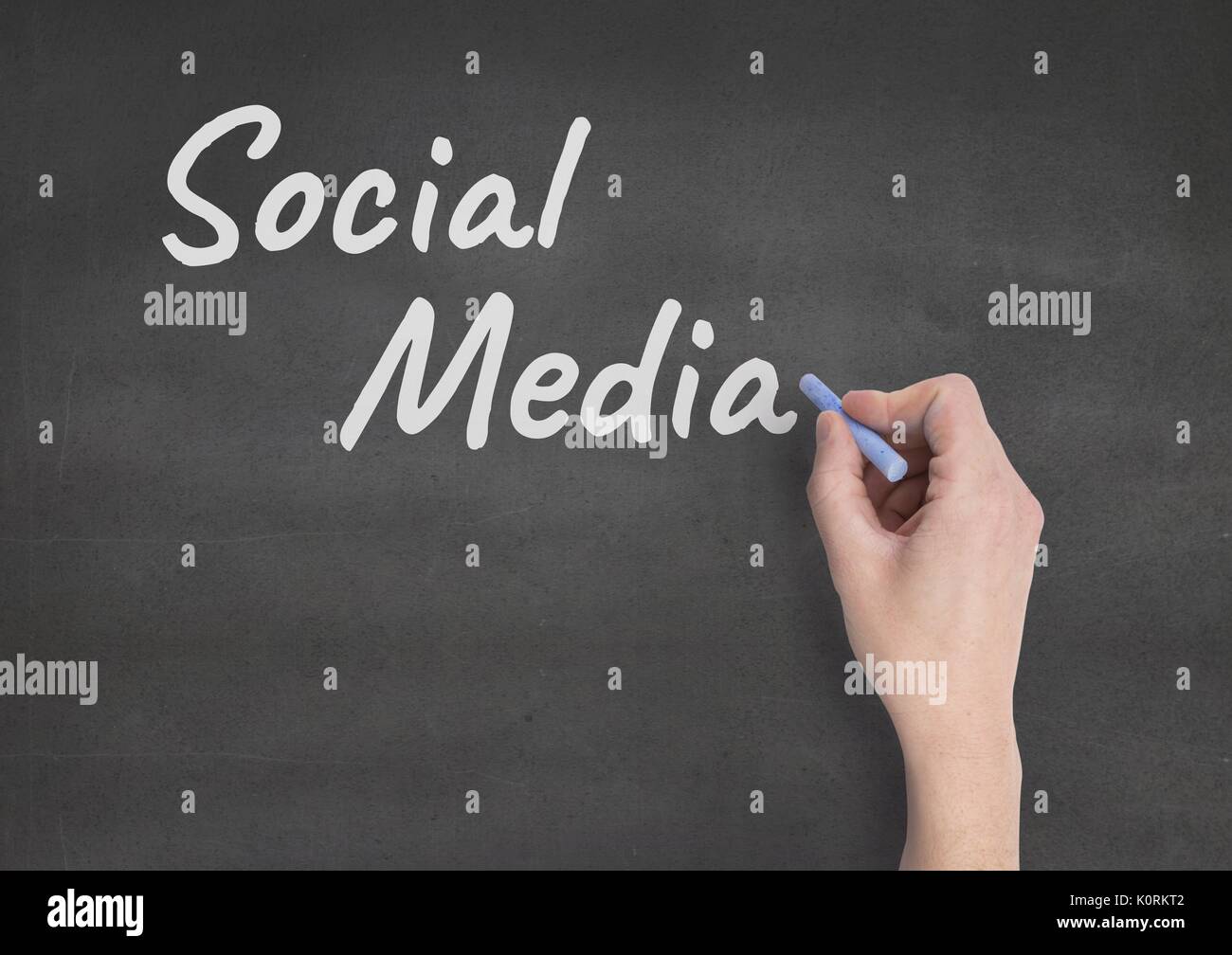 Digital composite of Hand interacting with social media business text ...