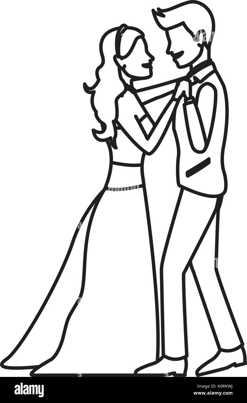 wedding dancing couple romantic celebration Stock Vector Image & Art ...