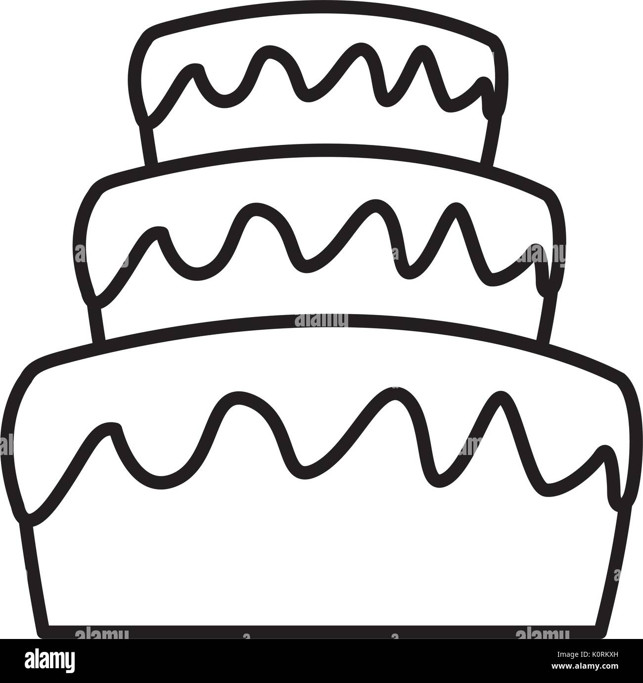 stacked wedding cake dessert with frosting food vector Stock Vector ...