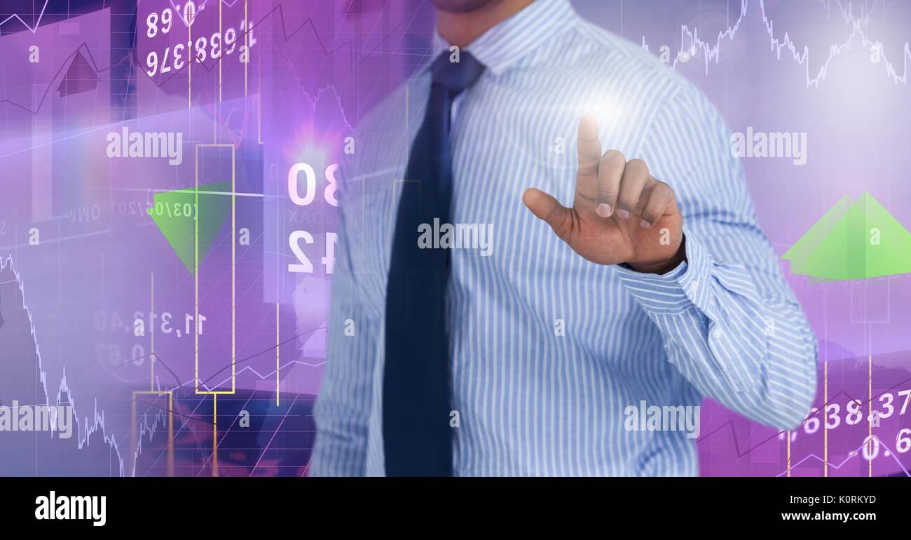 Digital composite of Man touching and interacting with transition ...