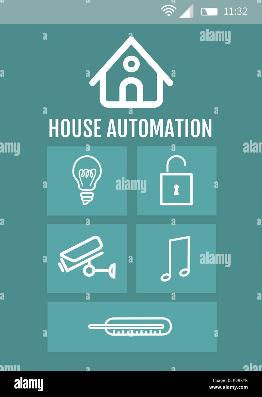 Digital composite of Smart house application interface Stock Photo - Alamy