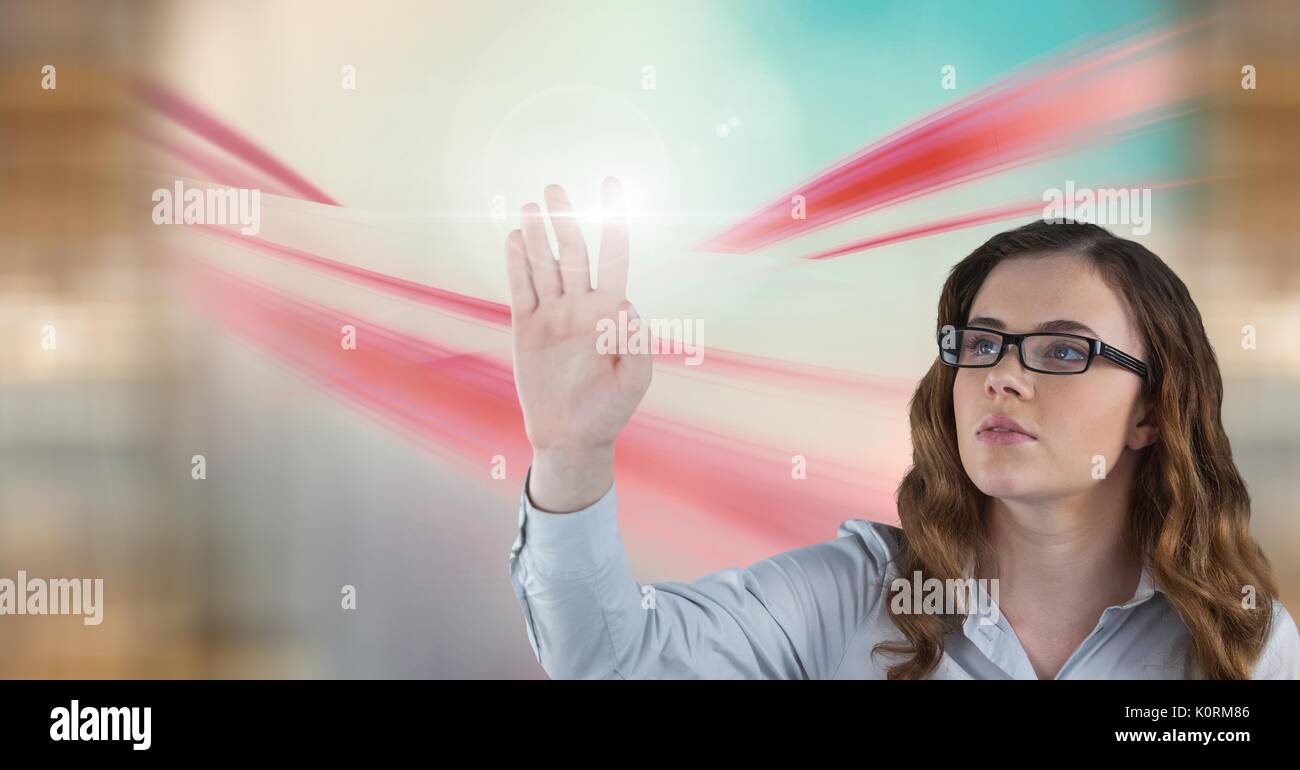 Using animation woman interacting digital hi-res stock photography and ...