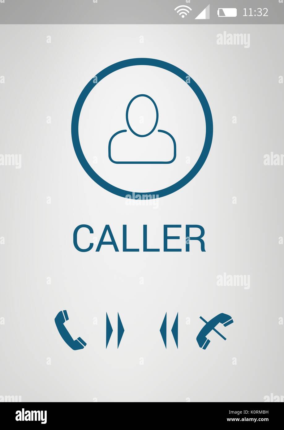 Digital composite of Incoming phone call interface Stock Photo - Alamy
