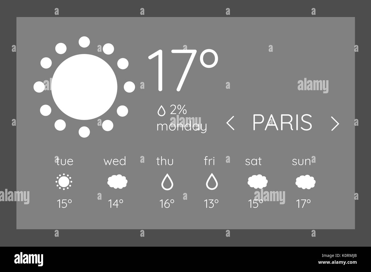 Weather forecast screen Black and White Stock Photos & Images - Alamy