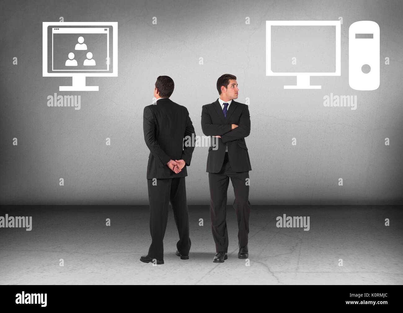 Digital composite of Blank Computer or computer network with ...