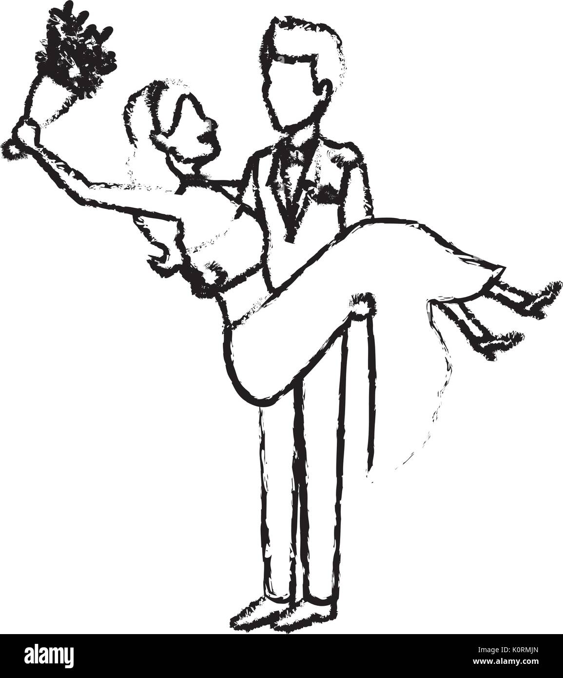 Guy Carrying Girl In Arms Drawing