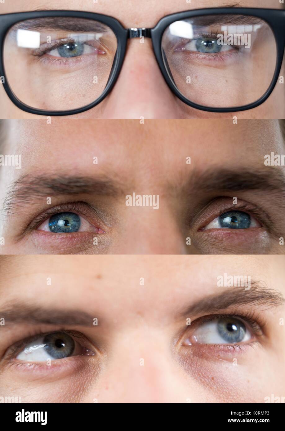 Digital composite of Various eyes in series of three Stock Photo - Alamy