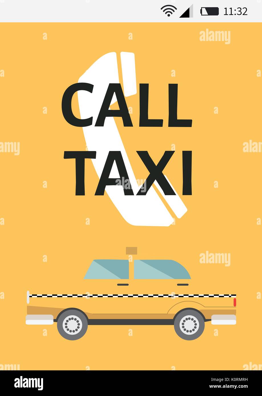 Digital composite of Taxi App interface Stock Photo - Alamy