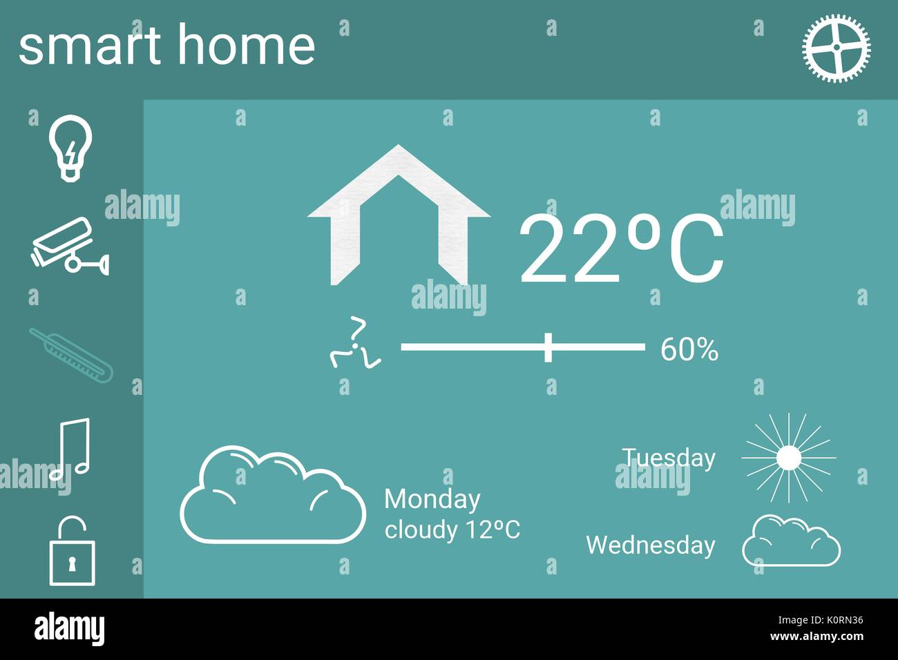 Digital composite of Smart house application interface Stock Photo - Alamy