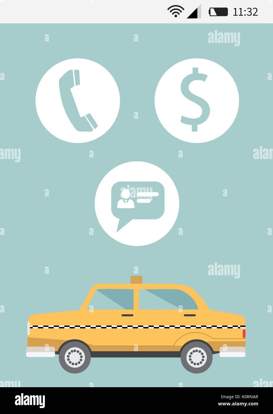 Digital composite of Taxi App interface Stock Photo - Alamy