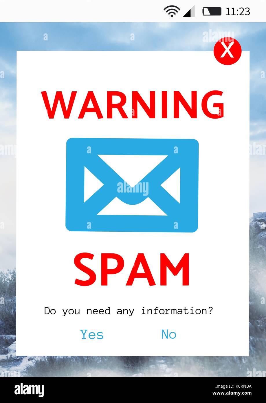 Digital composite of Spam email alarm interface Stock Photo - Alamy