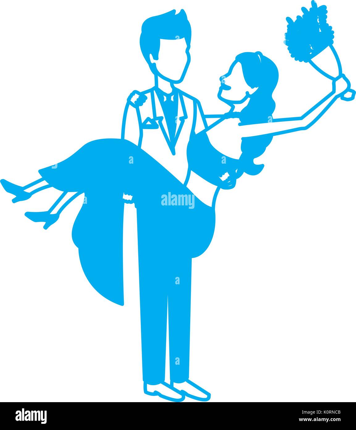Groom carrying bride holding in Stock Vector Images - Alamy