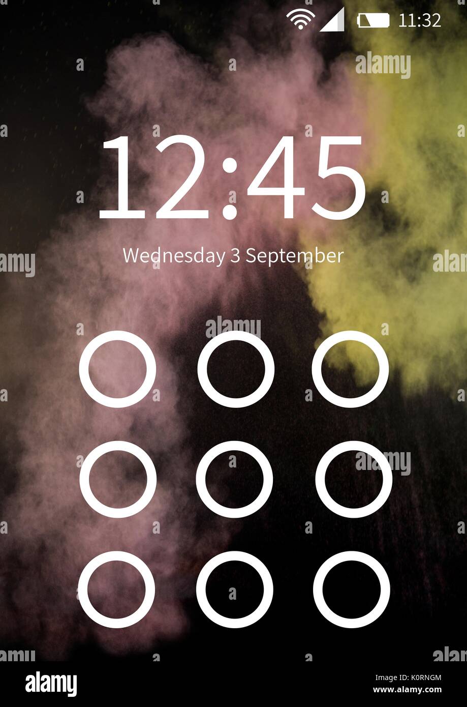 Digital composite of Phone blocked screen interface Stock Photo - Alamy