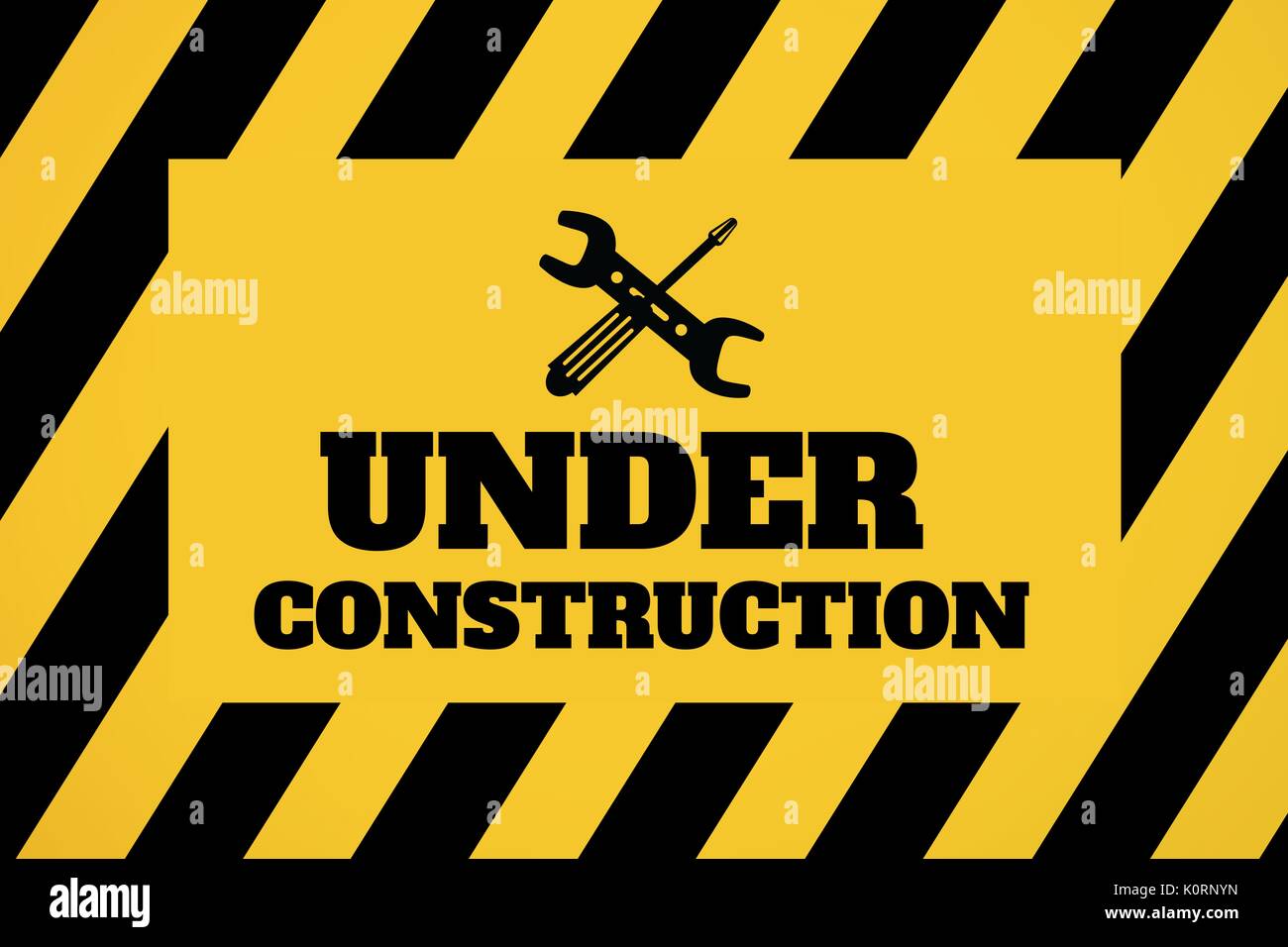 Digital composite of Under construction text with tools graphics ...