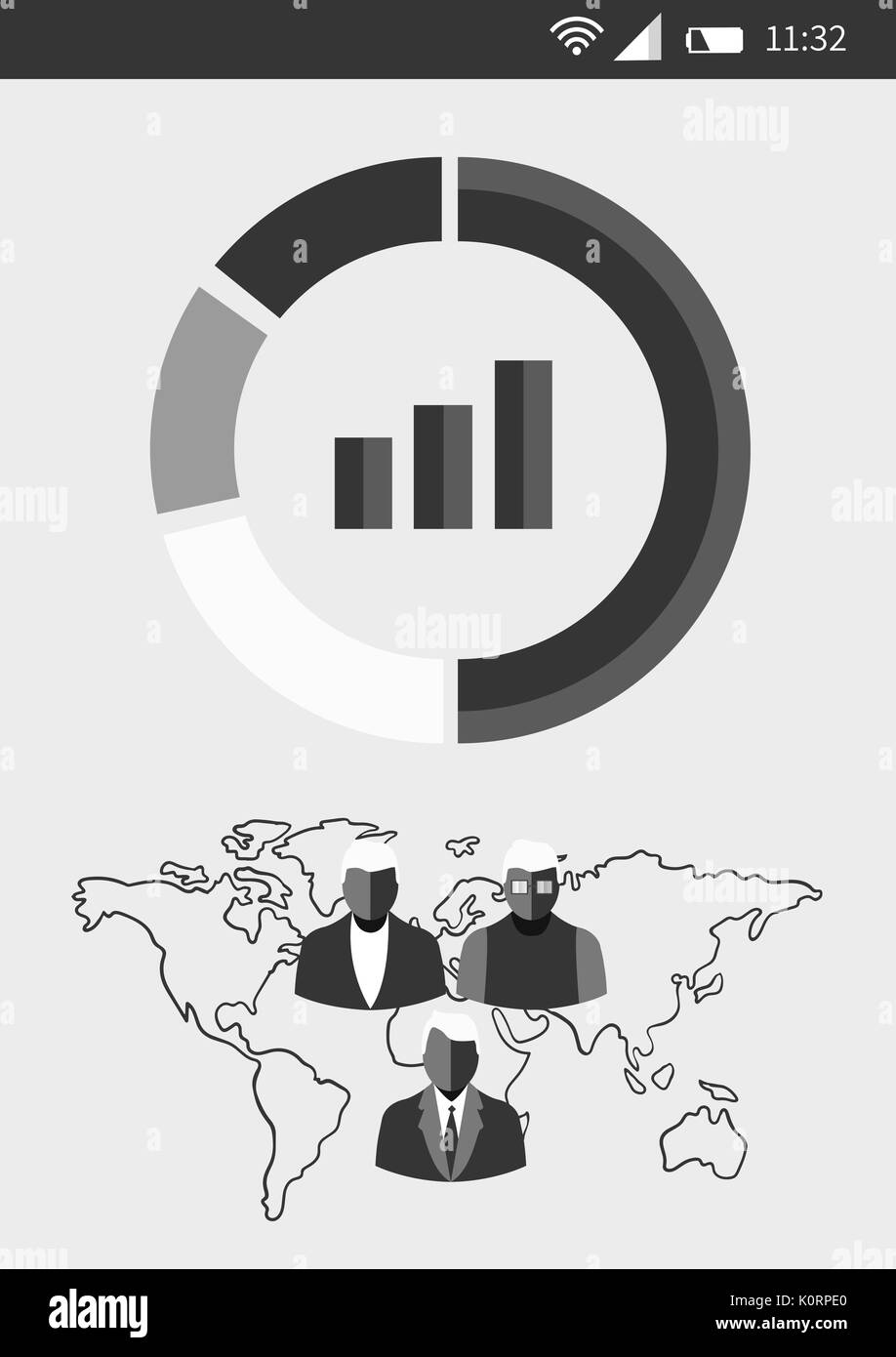 Digital composite of Business phone interface with graphics Stock Photo ...