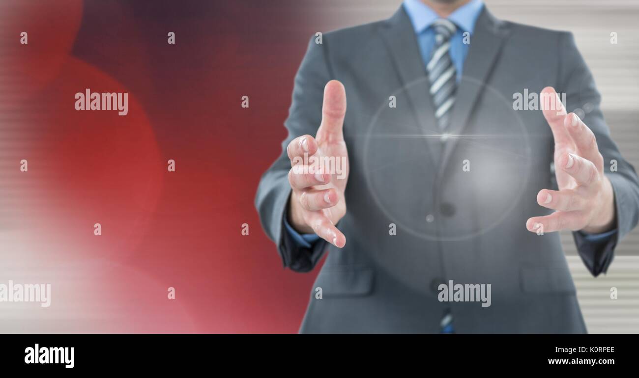 Digital composite of Hands touching and interacting with transition ...