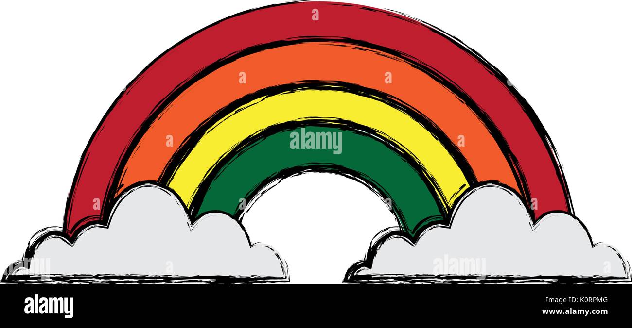 clouds and rainbow forecast climate icon Stock Vector Image & Art - Alamy