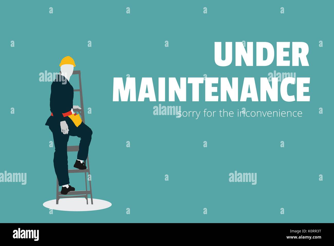 Digital composite of Under maintenance text with worker man ...