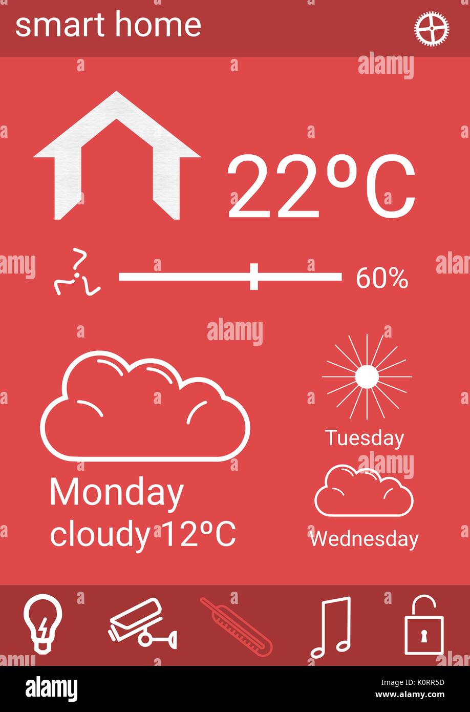 Digital composite of Smart house application interface Stock Photo - Alamy