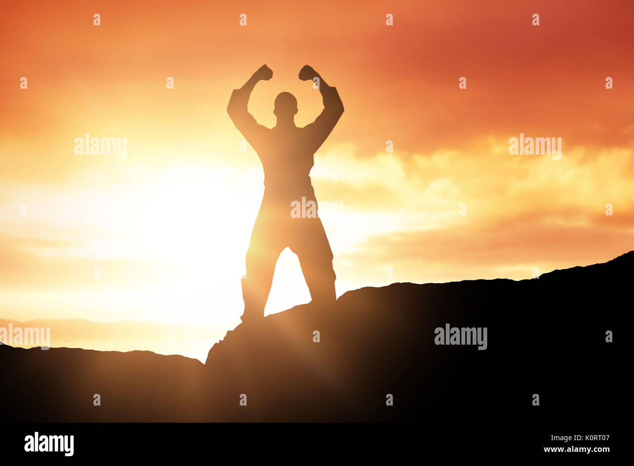 Athlete man posing victory hi-res stock photography and images - Alamy