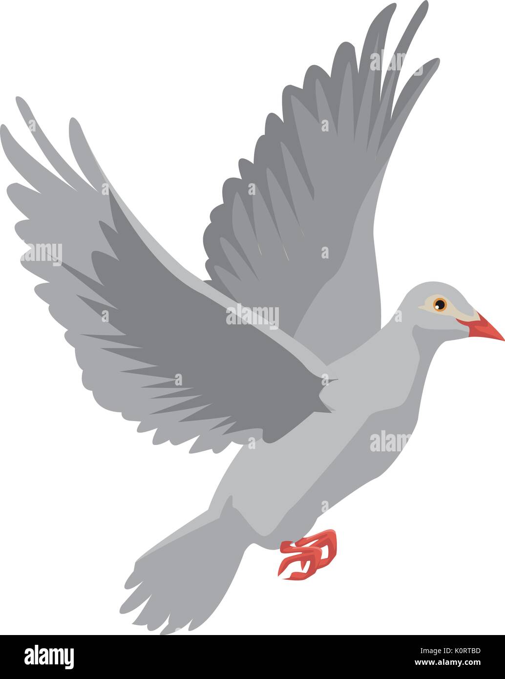 flying white dove on white background as symbol of peace Stock Vector ...