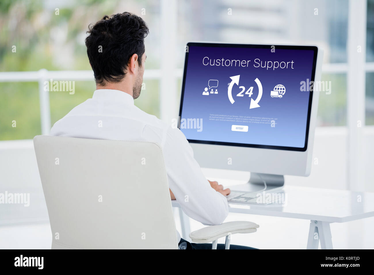 Blue sign office chair symbol hi-res stock photography and images - Alamy