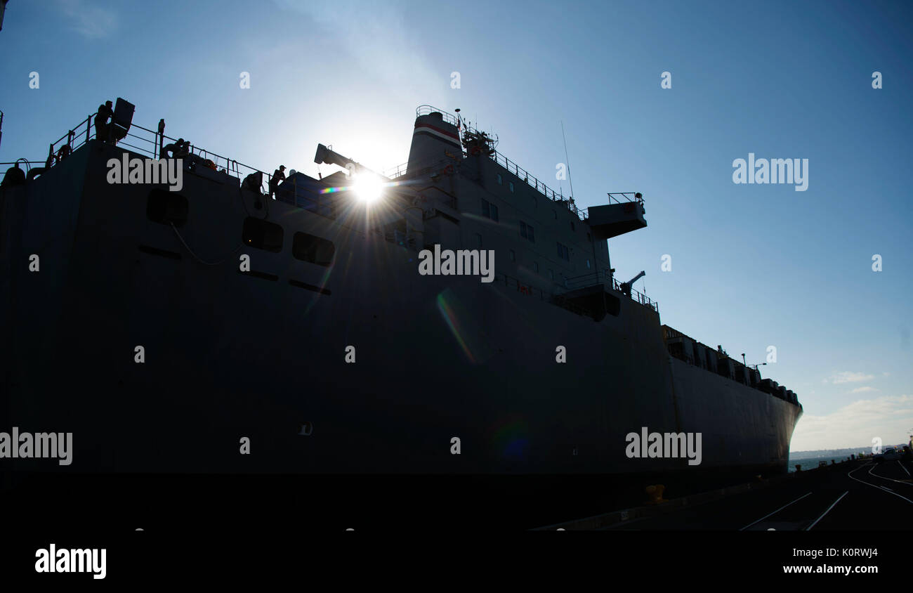 The USS Cape Isabel arrives at the Port of San Diego, Calif., for a ...