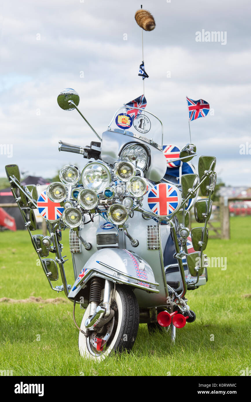 Mods vespa custom scooter covered with mirrors, lights, logos and ...