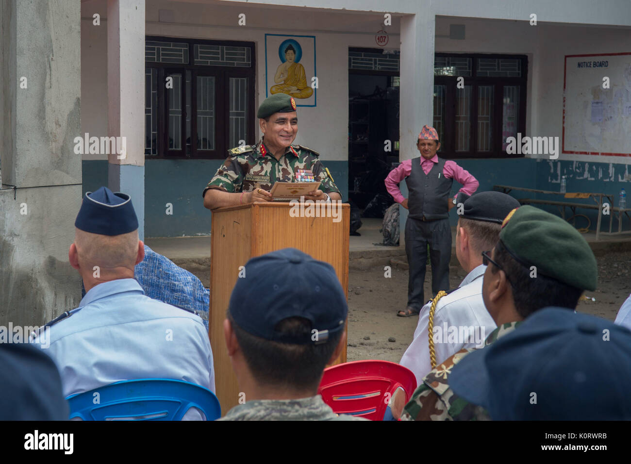Nepal army Maj. Gen. Devendra Bahadur Medhasi, General Officer Commanding of the Western ...