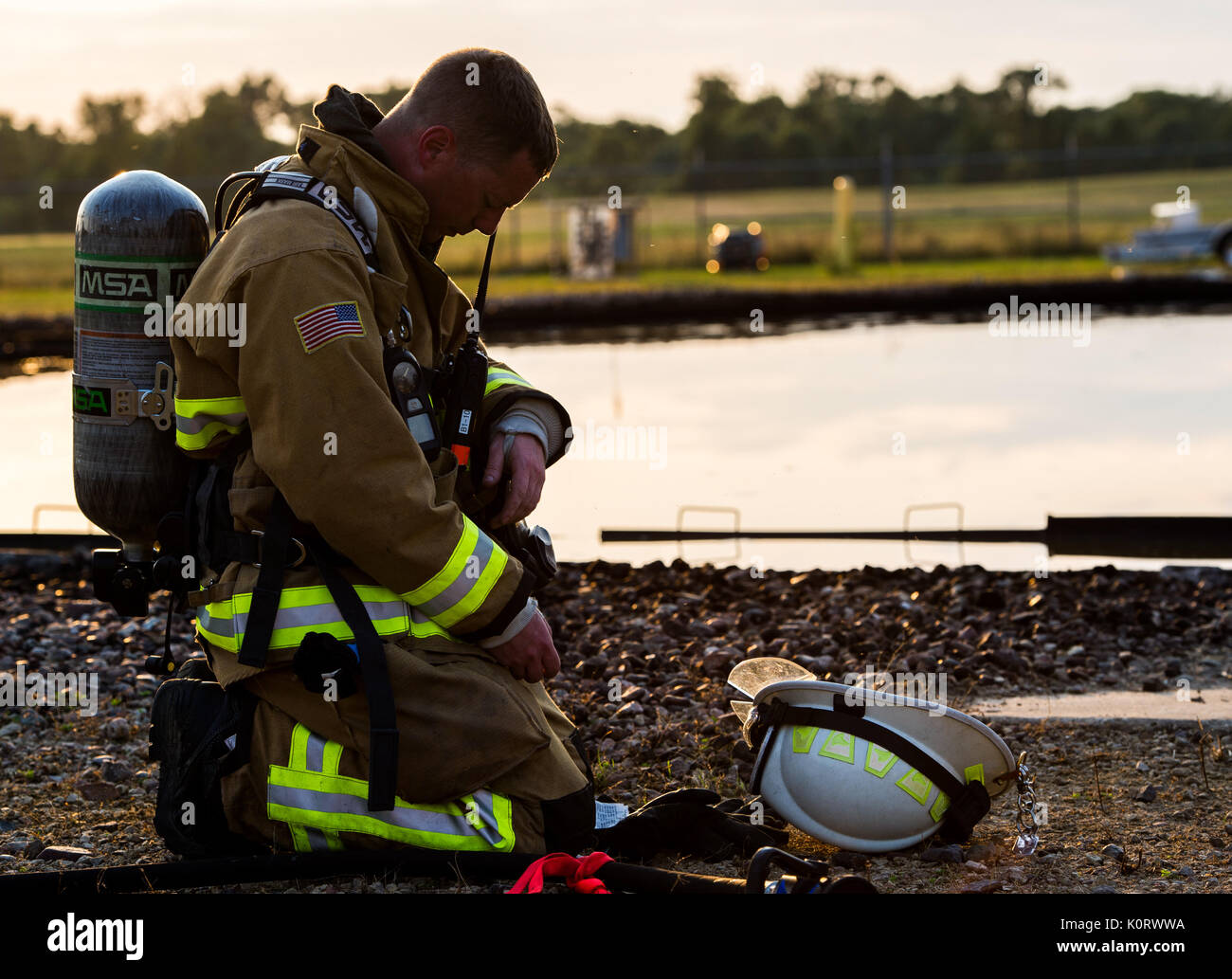 U.S. Air Force Tech. Sgt. Timothy Wertz, a firefighter assigned to the ...