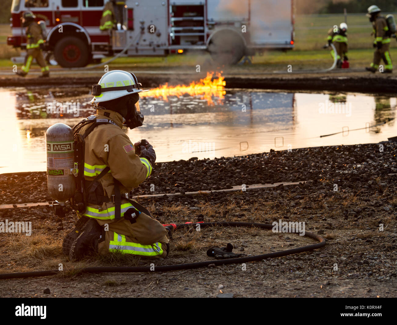 Air Force Reserve firefighters from the 910th Civil Engineer Squadron ...