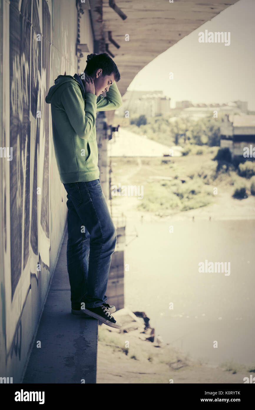 Sad Man Standing Alone